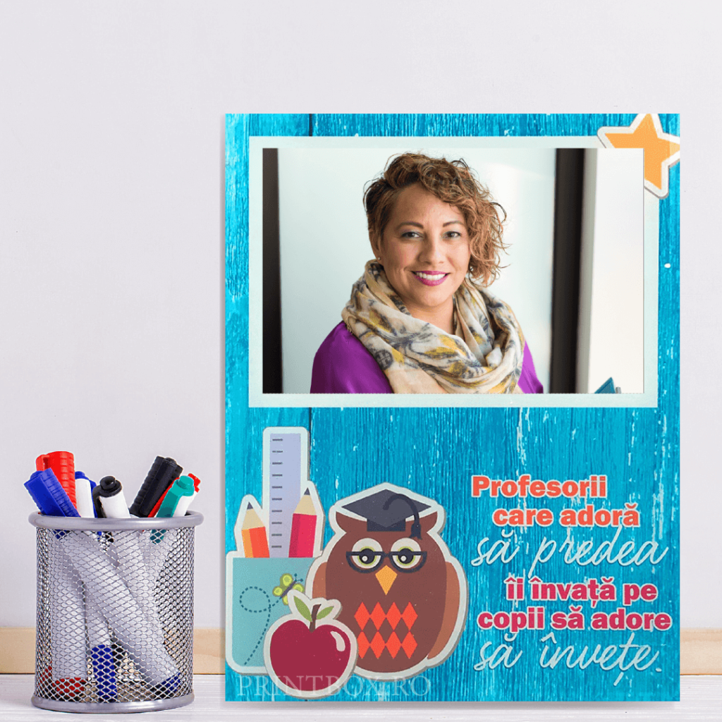 Ramă Foto Sticlă Personalizată cu o poză și mesaj pentru profesori ...